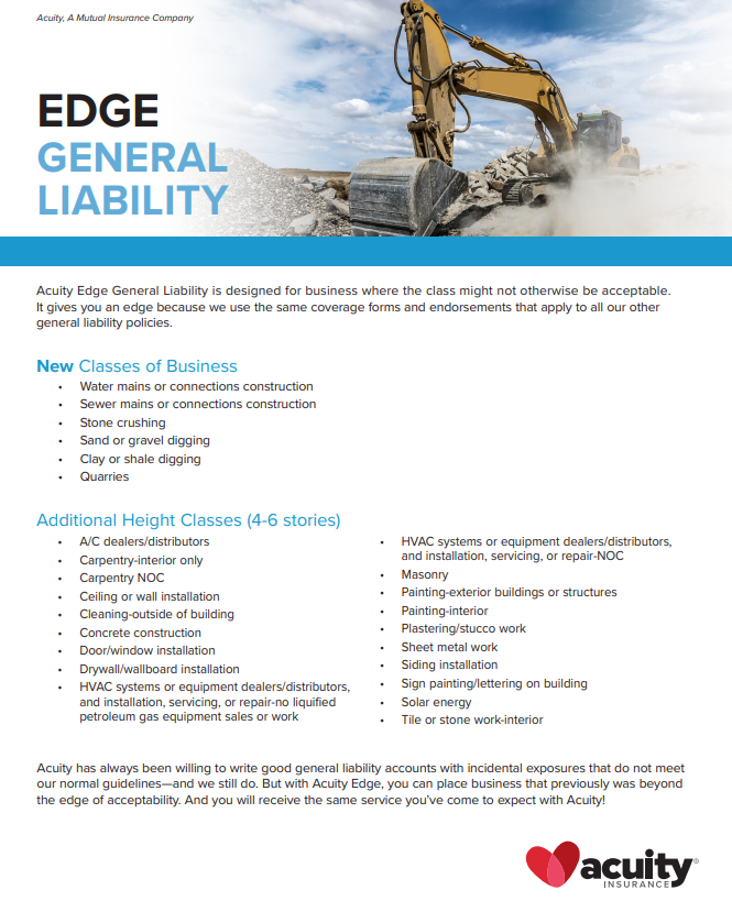Acuity Edge General Liability – Navigator Help Center